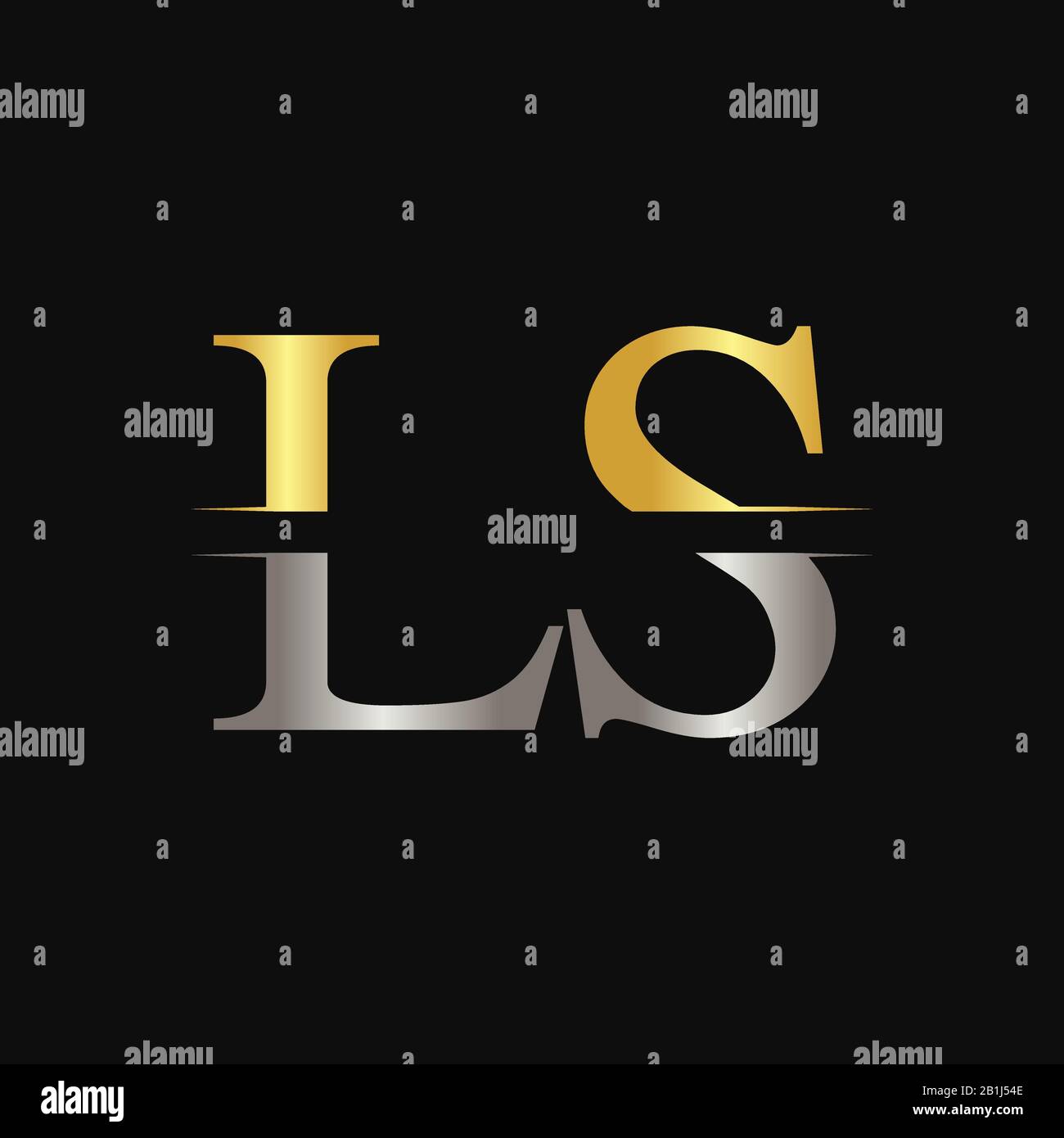 Initial LS letter Logo Design vector Template. Abstract Black Letter LS logo Design Stock Vector ...