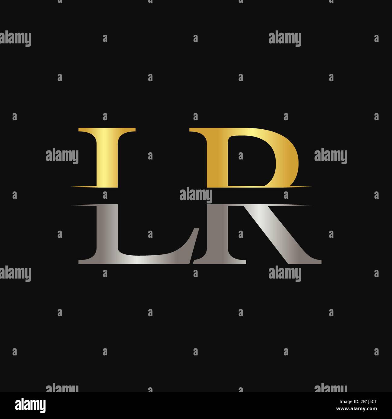 Initial LR letter Logo Design vector Template. Abstract Black Letter LR ...