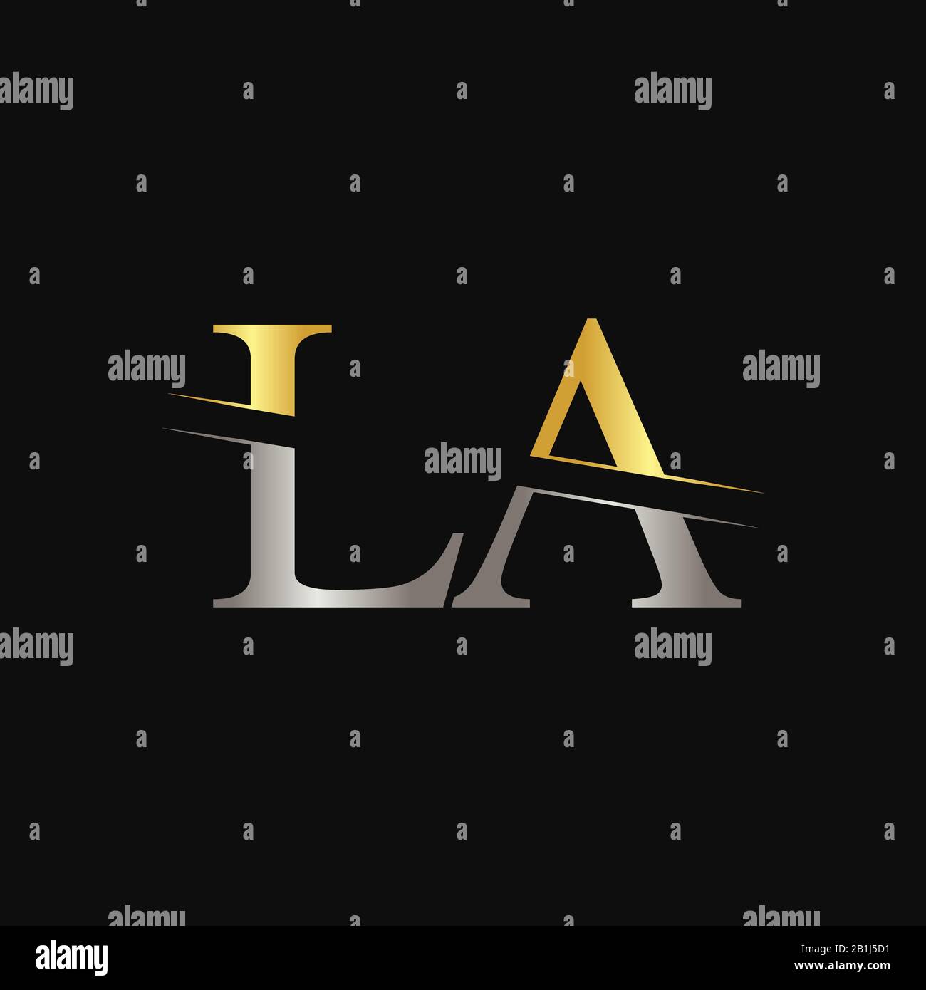 Initial LA letter Logo Design vector Template. Abstract Black Letter LA ...