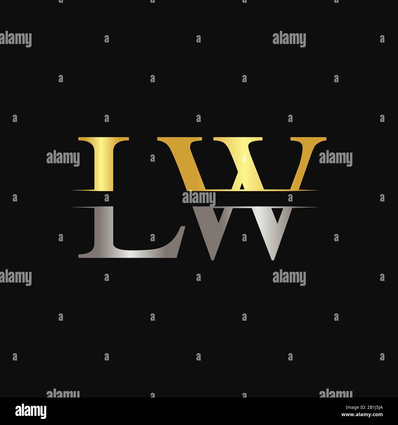 Initial LW letter Logo Design vector Template. Abstract Black Letter LW ... Initial LW letter Logo Design vector Template. Abstract Black Letter LW ...