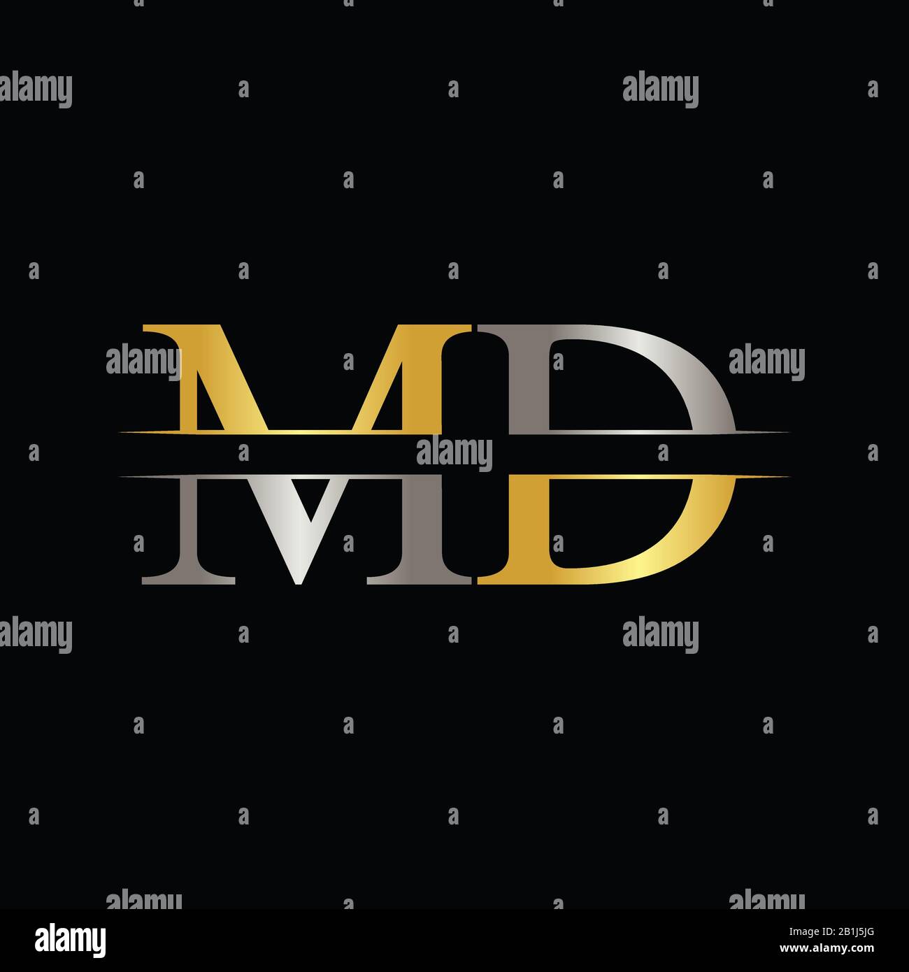 Initial MD letter Logo Design vector Template. Abstract Letter MD logo ...