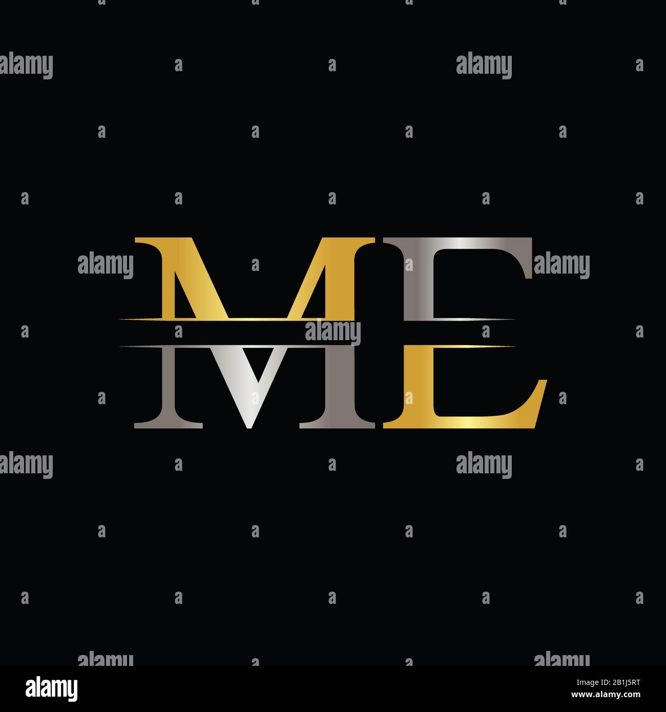 Initial ME letter Logo Design vector Template. Abstract Letter ME logo ...