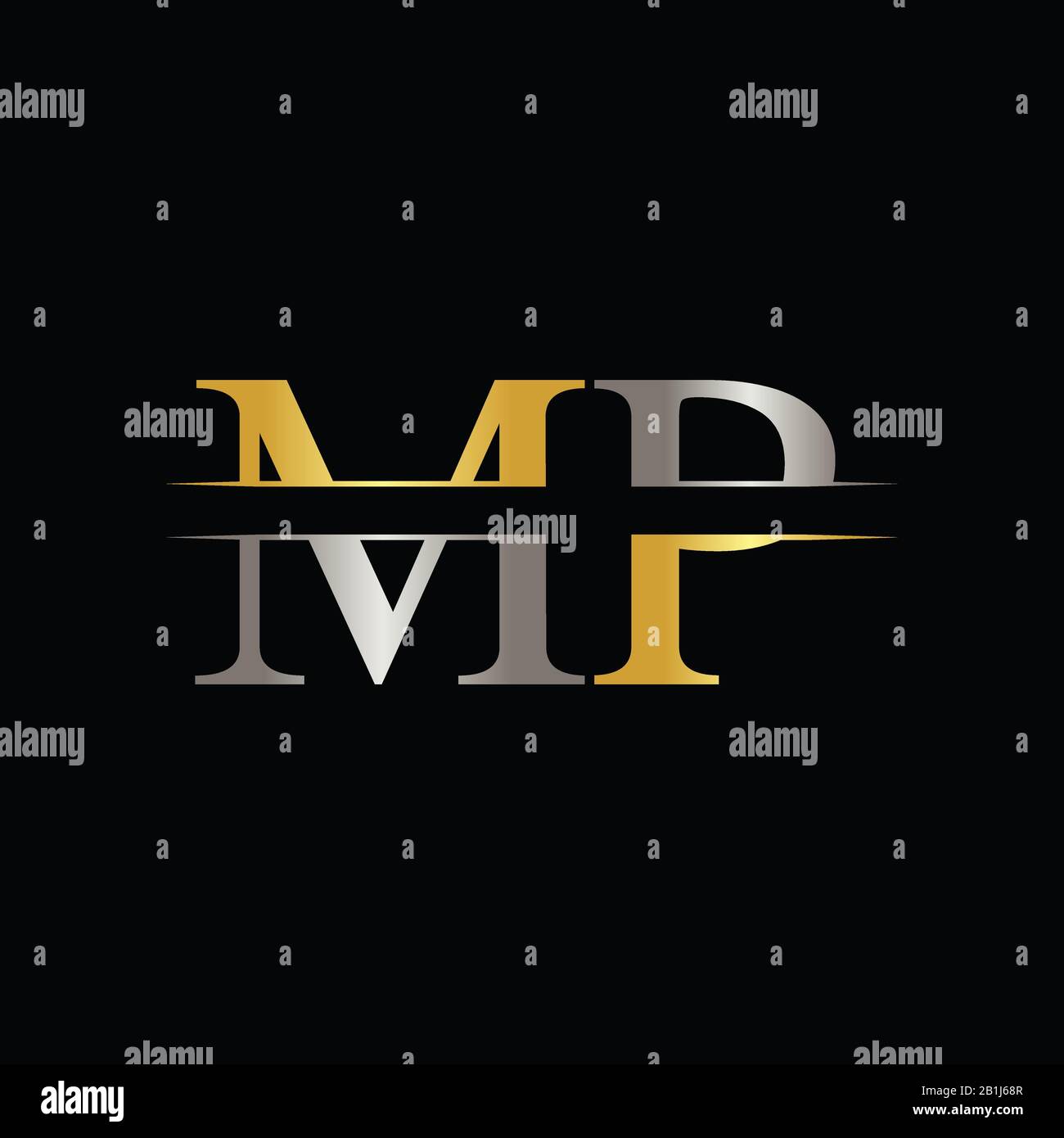 Initial MP letter Logo Design vector Template. Abstract Letter MP logo Design Stock Vector Image ...