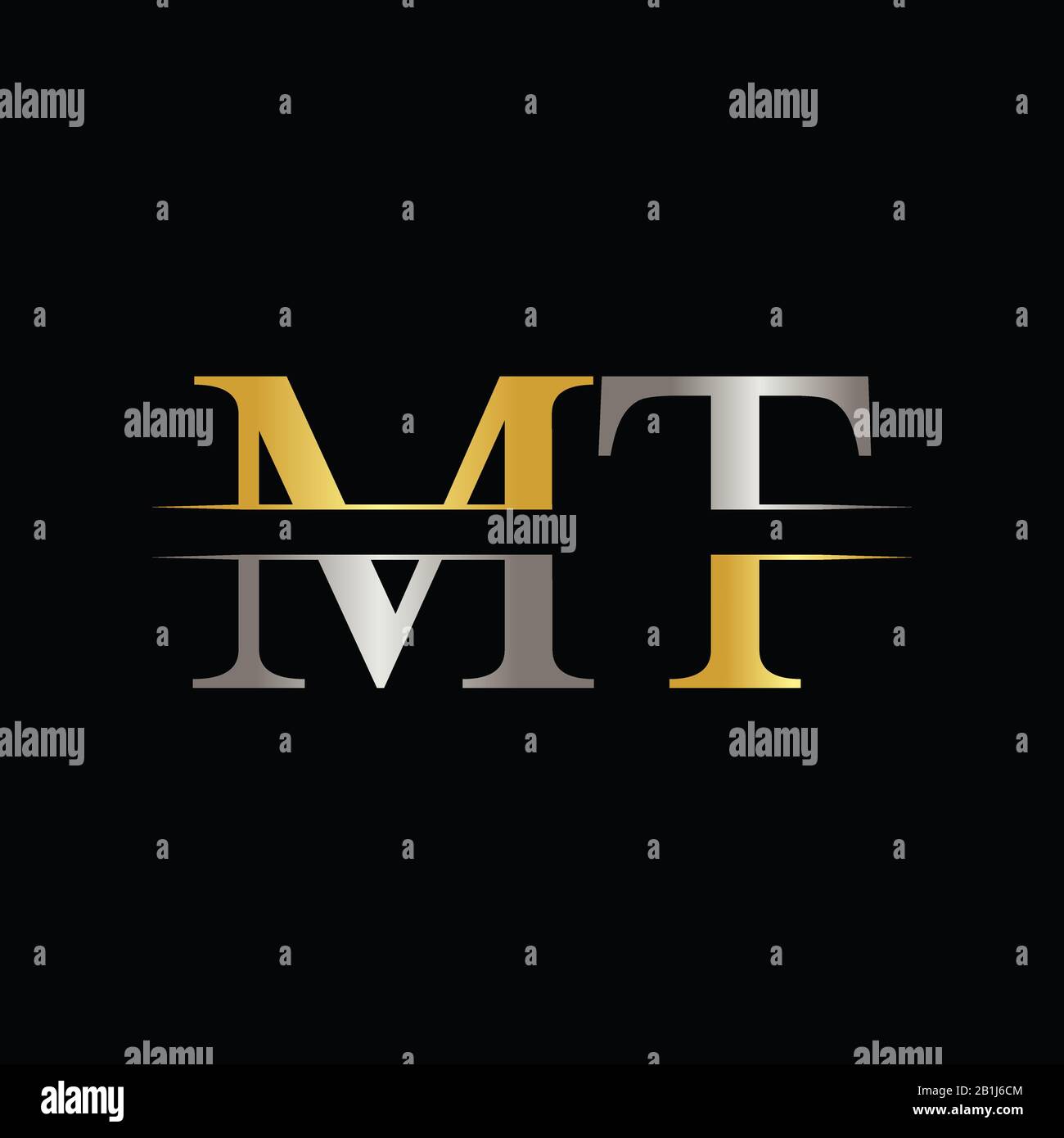 Initial MT letter Logo Design vector Template. Abstract Letter MT logo ...