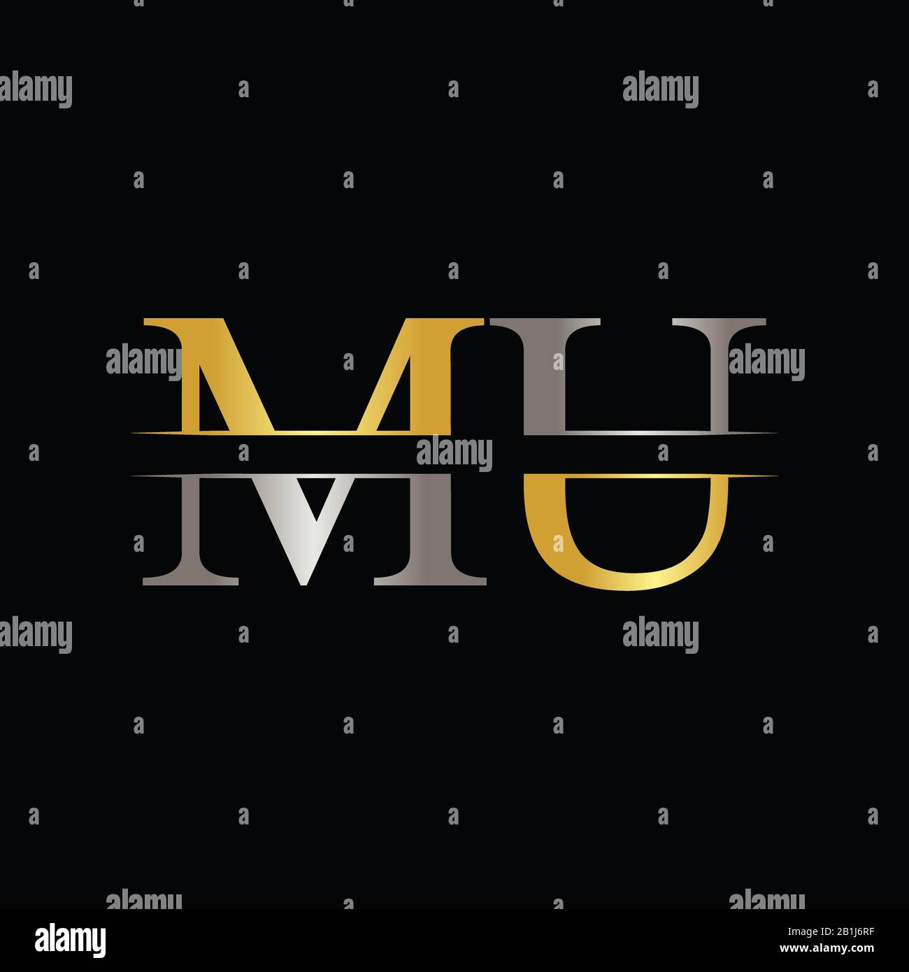 Initial MU letter Logo Design vector Template. Abstract Letter MU logo ...