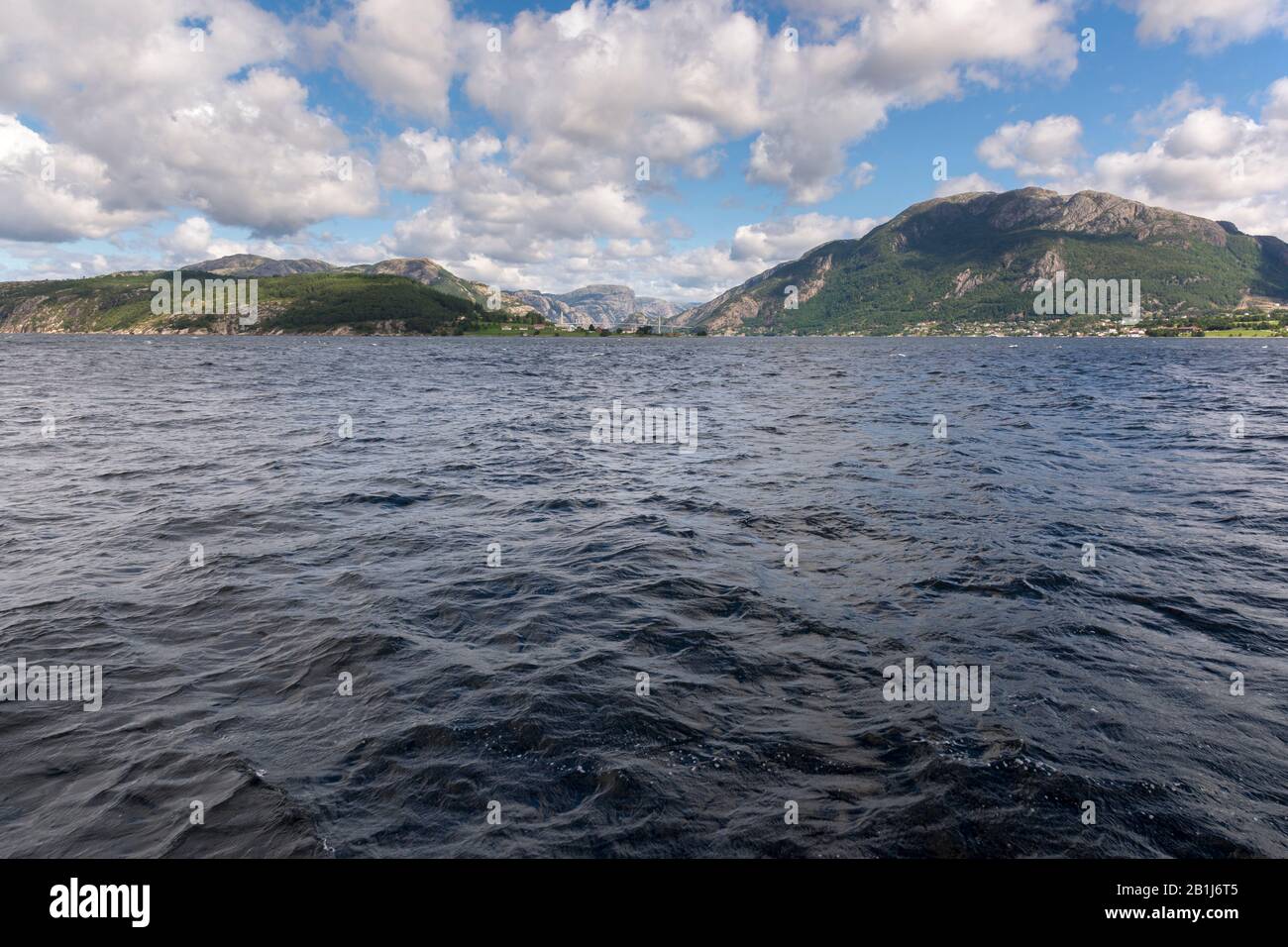 landscape between sea and mountain in Stavanger in Lofoten in Norway ...