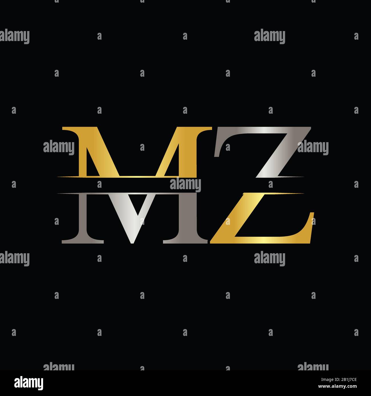 Initial MZ letter Logo Design vector Template. Abstract Letter MZ logo ...