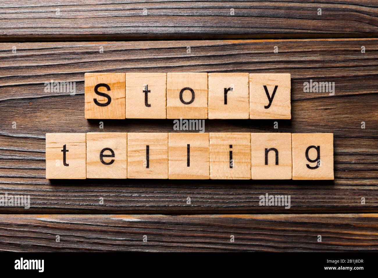 Story telling word written on wood block. Story telling text on wooden ...