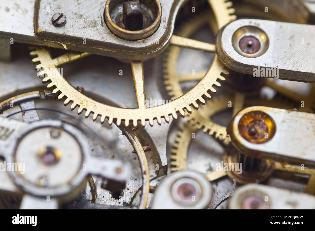 Clockwork, gears in an old watch. Teamwork concept, idea, technology ...