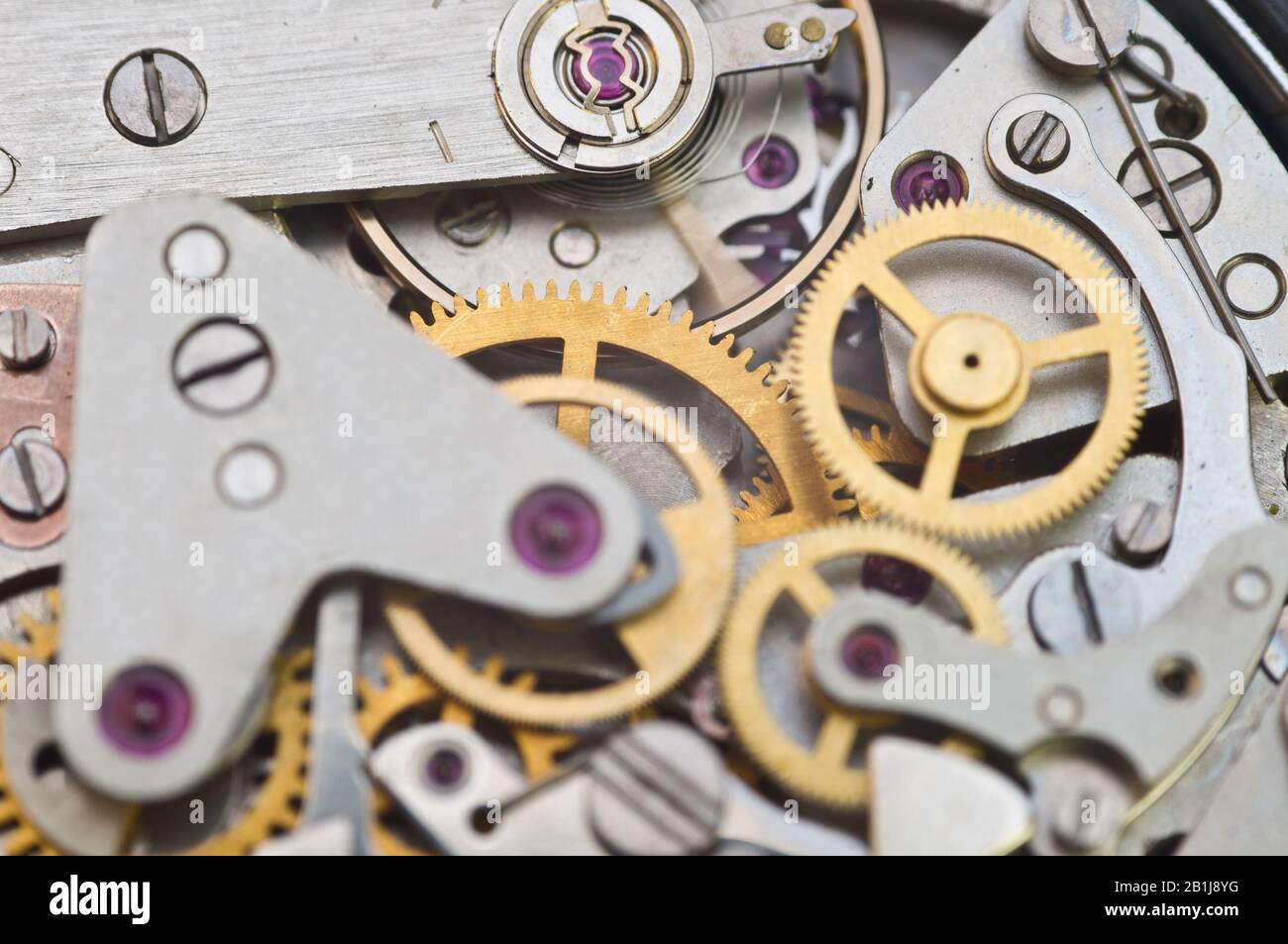 Clockwork, gears in an old watch. Teamwork concept, idea, technology ...