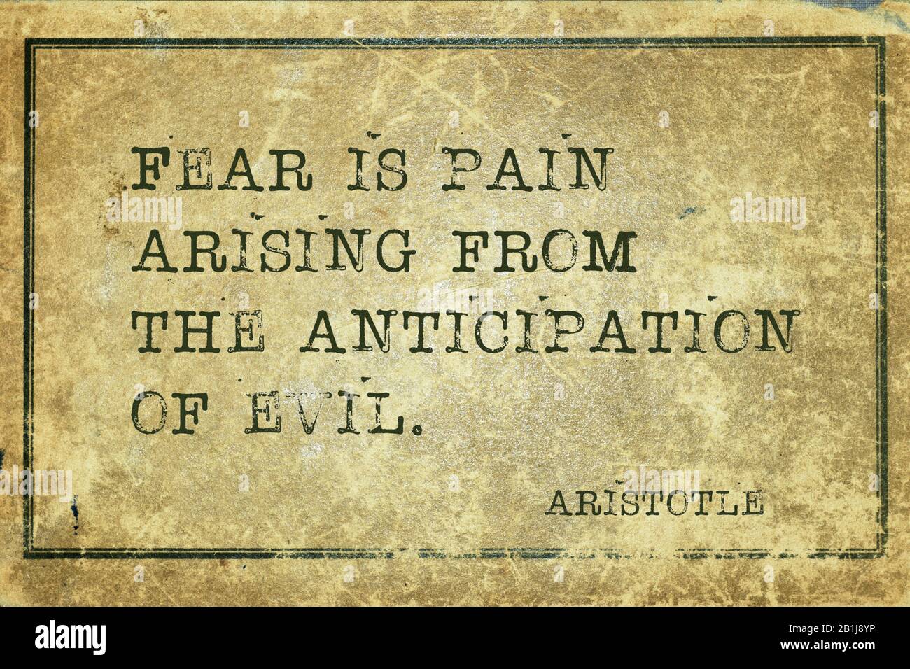 Fear is pain arising from the anticipation of evil - ancient Greek ...