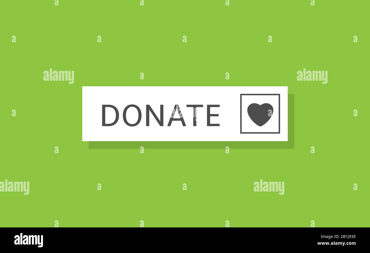 Voluntary and donation concept. Donate button icon. White button with ...