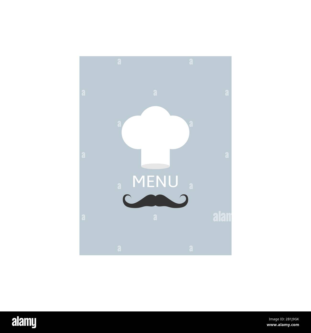 Menu icon template. Restaurant and cafe menu, chef hat and mustache ...