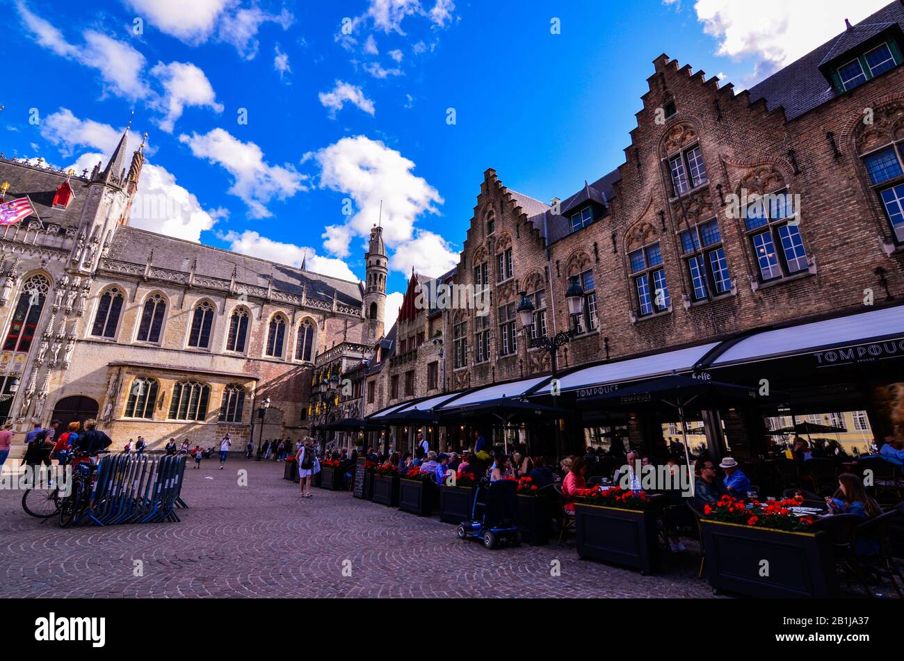 Bruges, Flanders, Belgium.August 2019. Burg square is one of the most ...