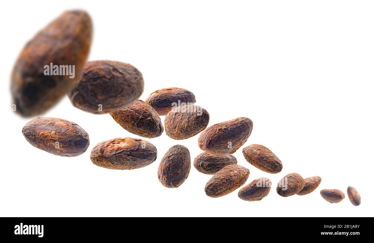 Set cocoa beans isolated Cut Out Stock Images & Pictures - Alamy