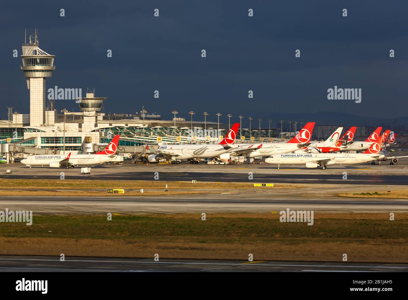 Istanbul, Turkey – February 15, 2019: Turkish Airlines airplanes at ...
