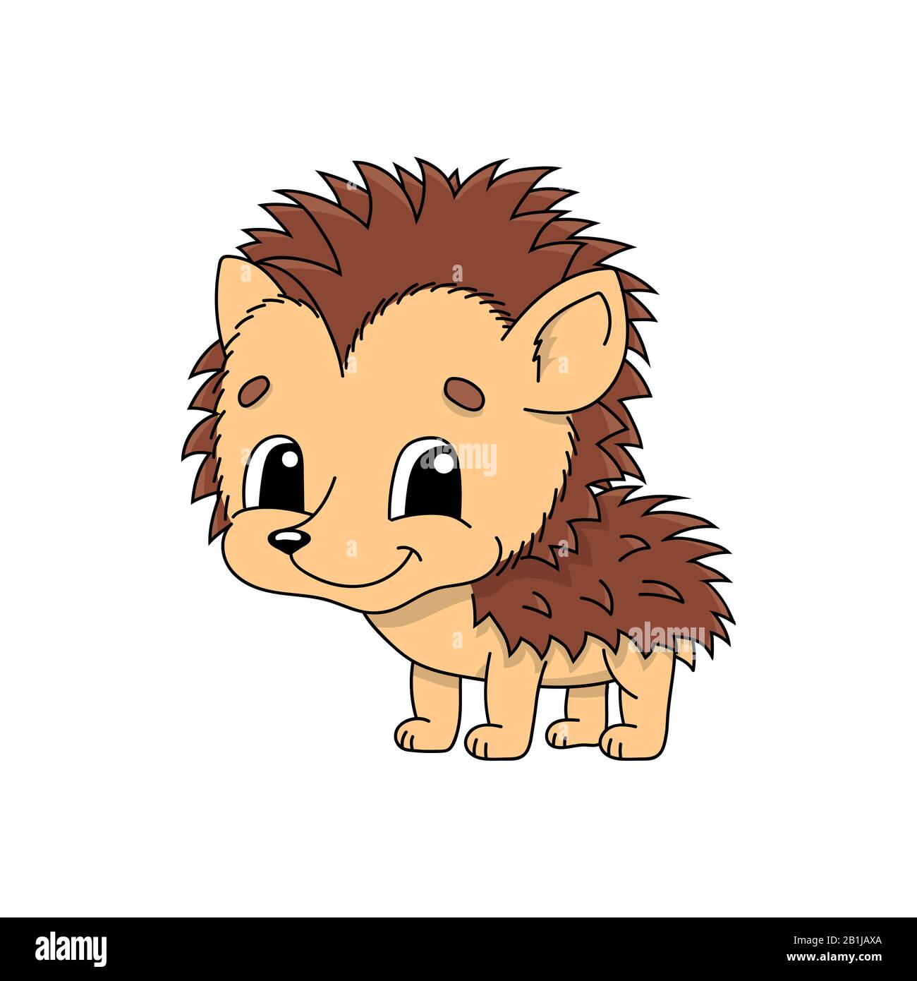 Hedgehog. Cute flat vector illustration in childish cartoon style ...