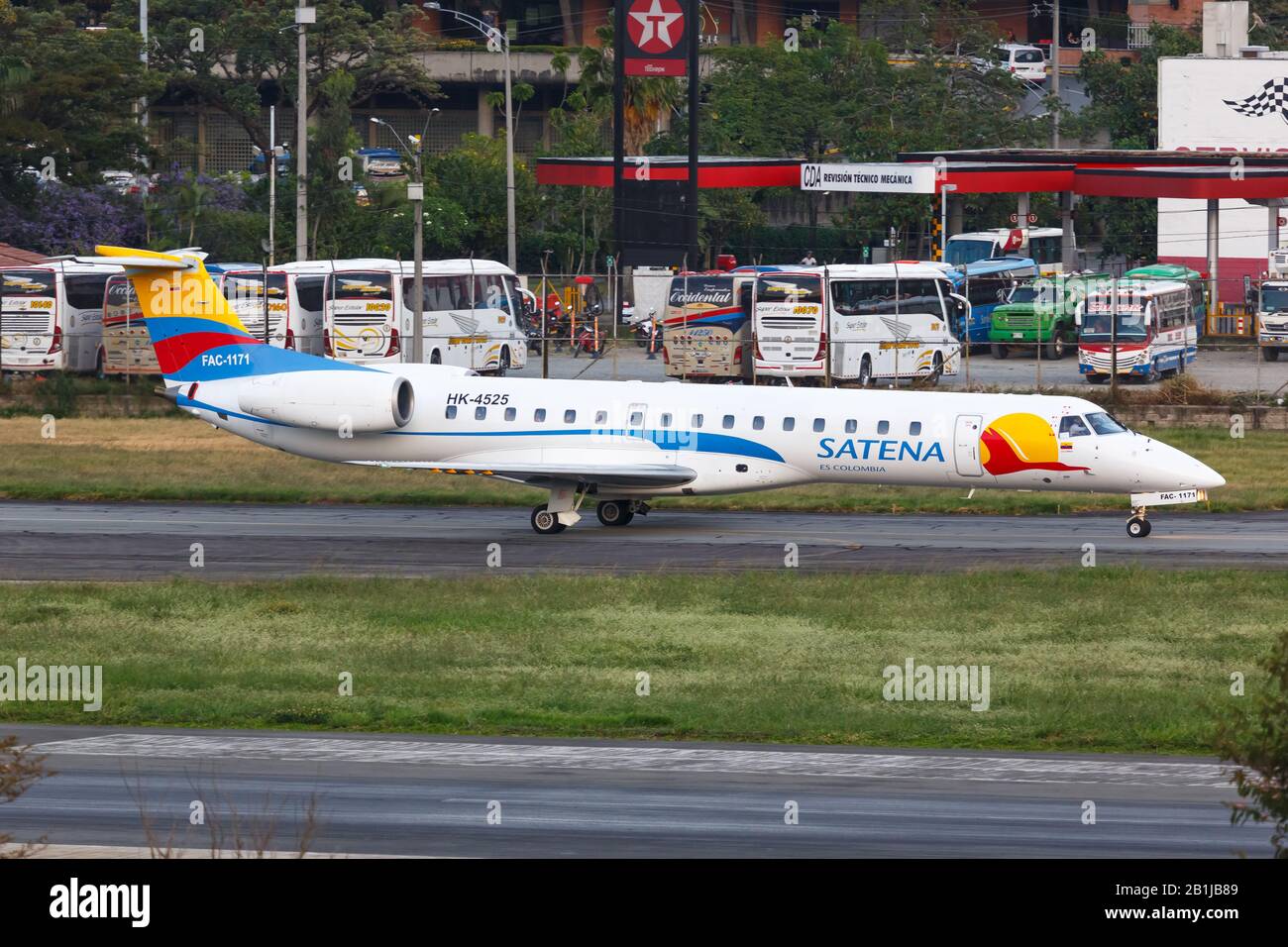 Medellin, Colombia – January 25, 2019: Satena Embraer 145 airplane at ...