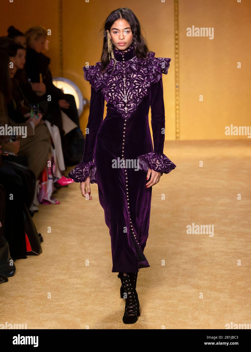 New York, New York - February 10, 2020: Zoe Thaets walks the runway at ...