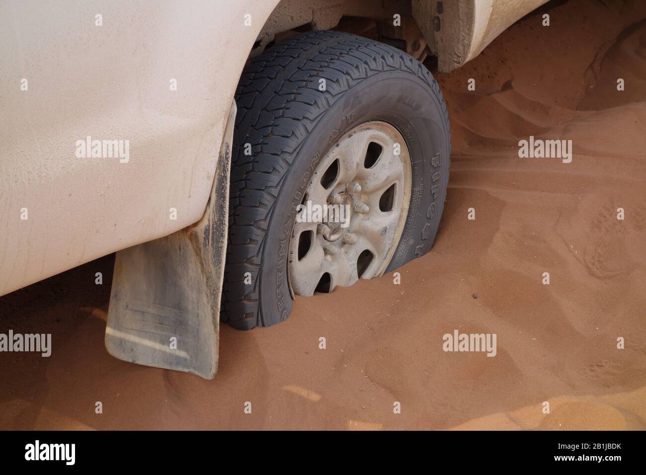 4x4 fourwheel suv car wheel stuck in sand dune in Sossusvlei desert ...