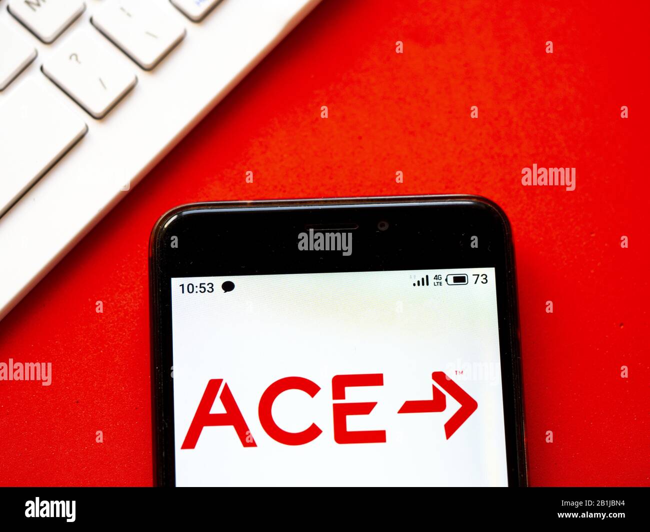 February 26, 2020, Ukraine: In this photo illustration the ACE logo is ...