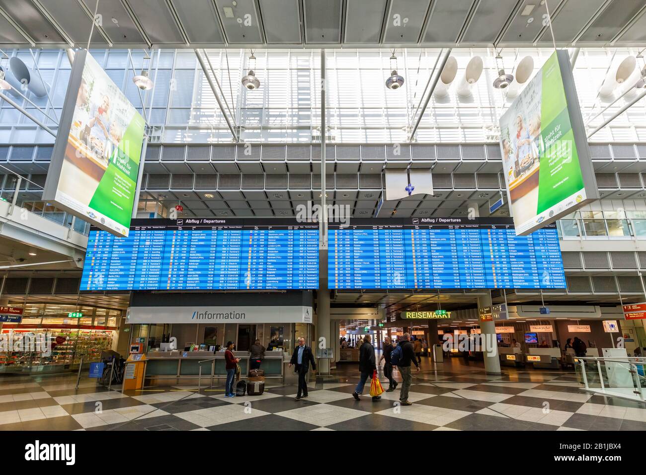 Munich, Germany – February 14, 2019: Terminal of Munich airport (MUC ...