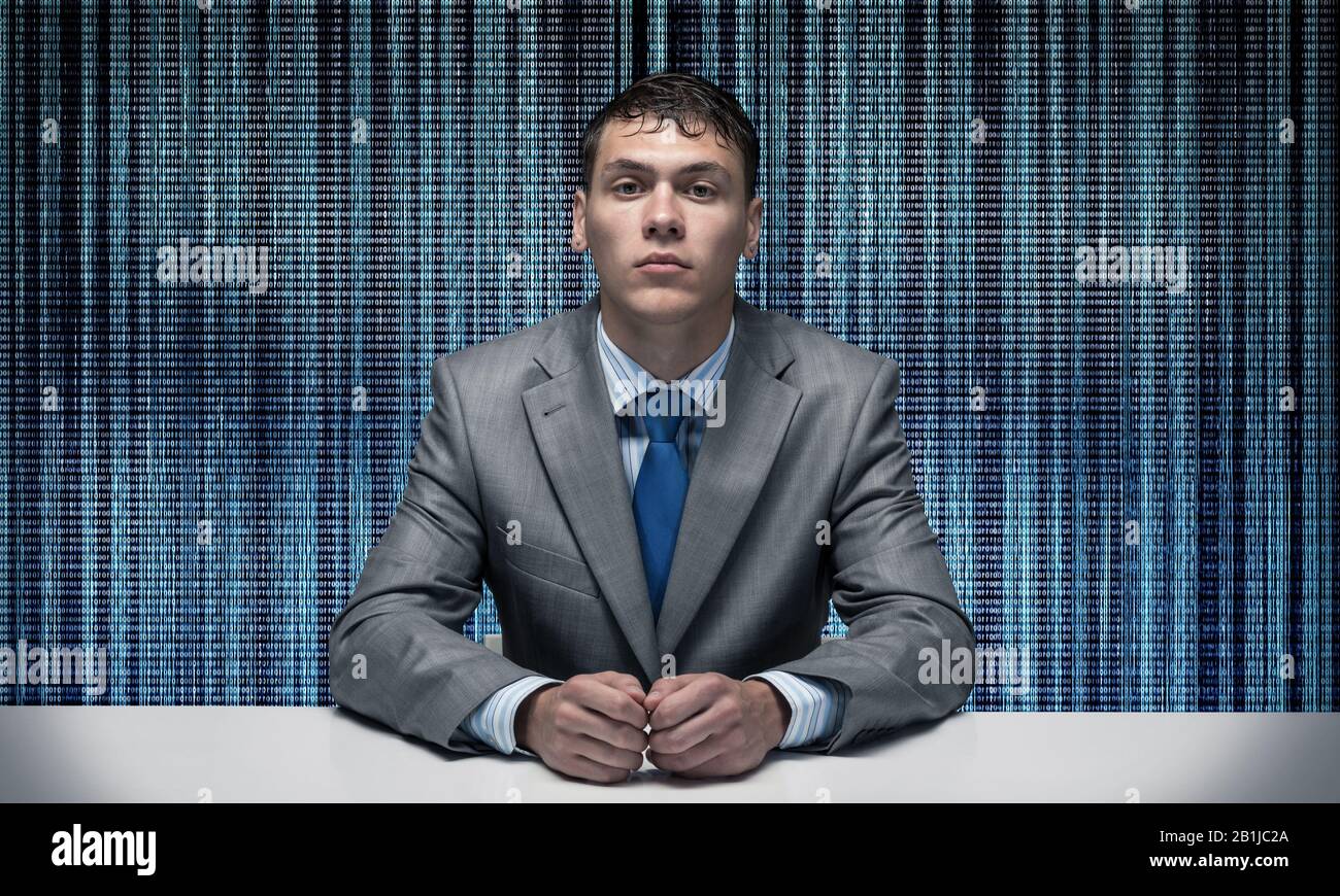 Young businessman in business suit and tie Stock Photo - Alamy