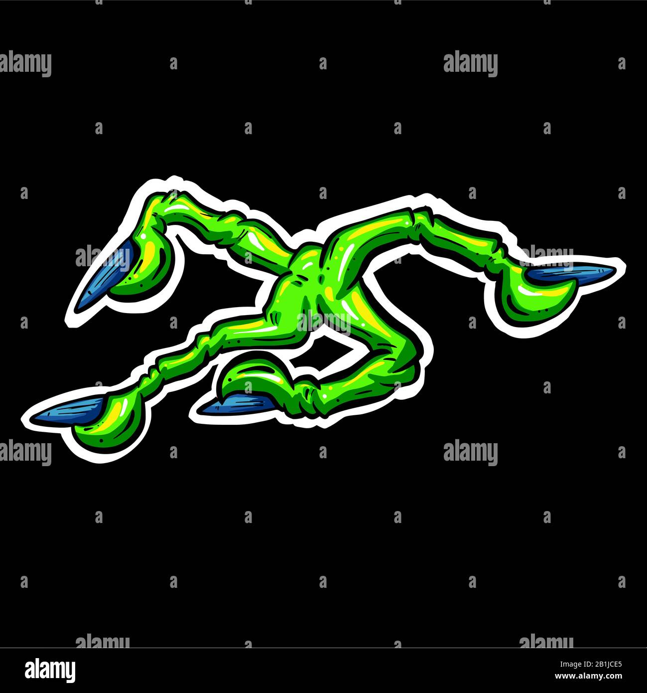 Weird Zombie Hand and Fingers Turned Into a Mutant Creature Cartoon ...