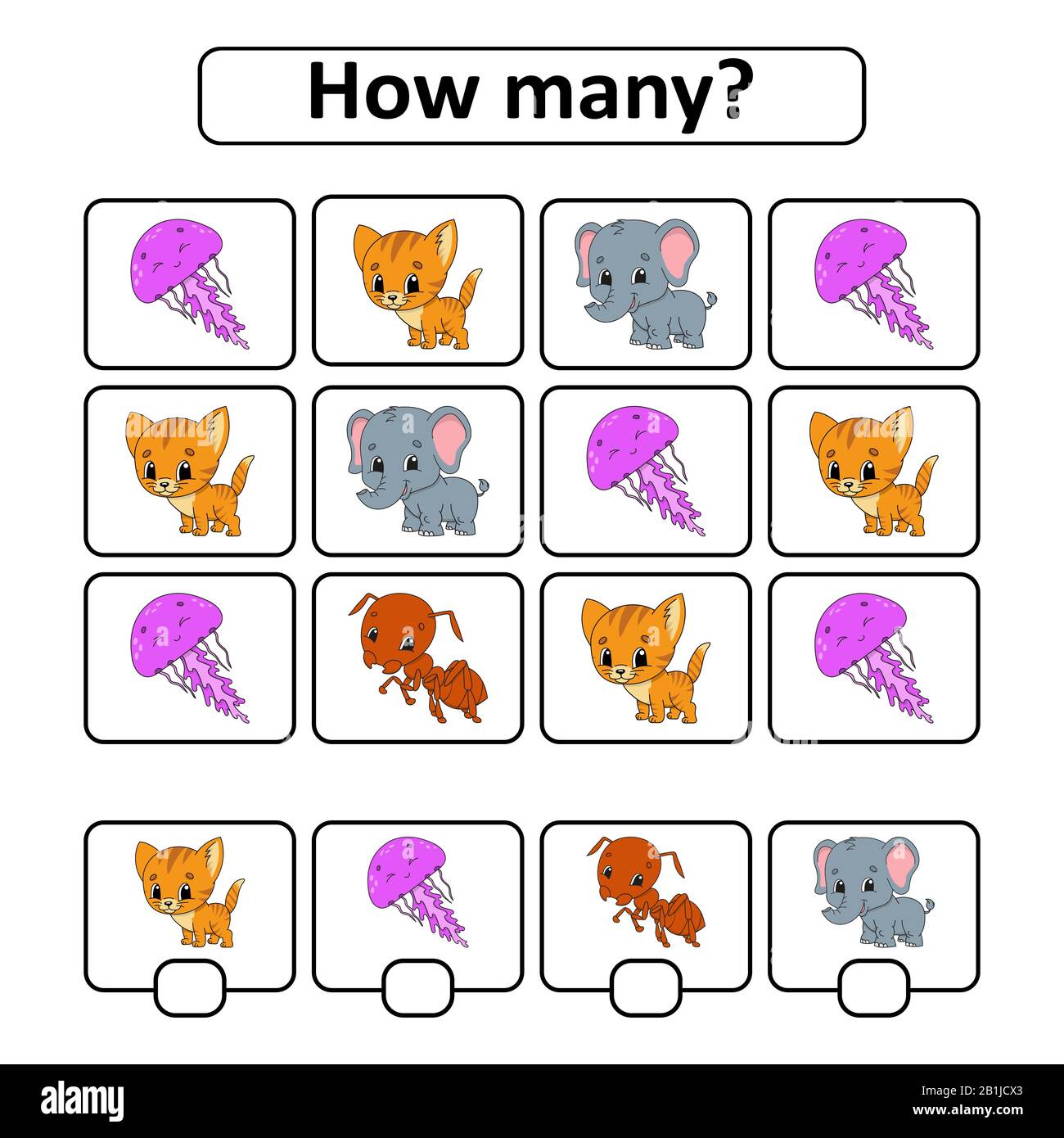 Counting game for children of preschool age. Learning mathematics. How ...