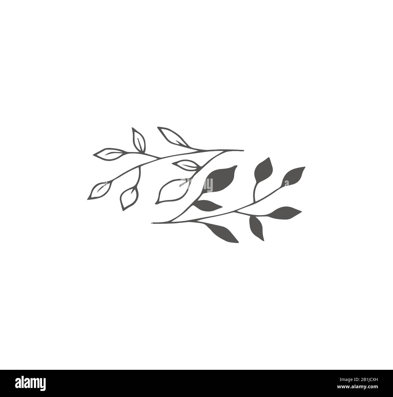 Branch With Leaves Silhouette