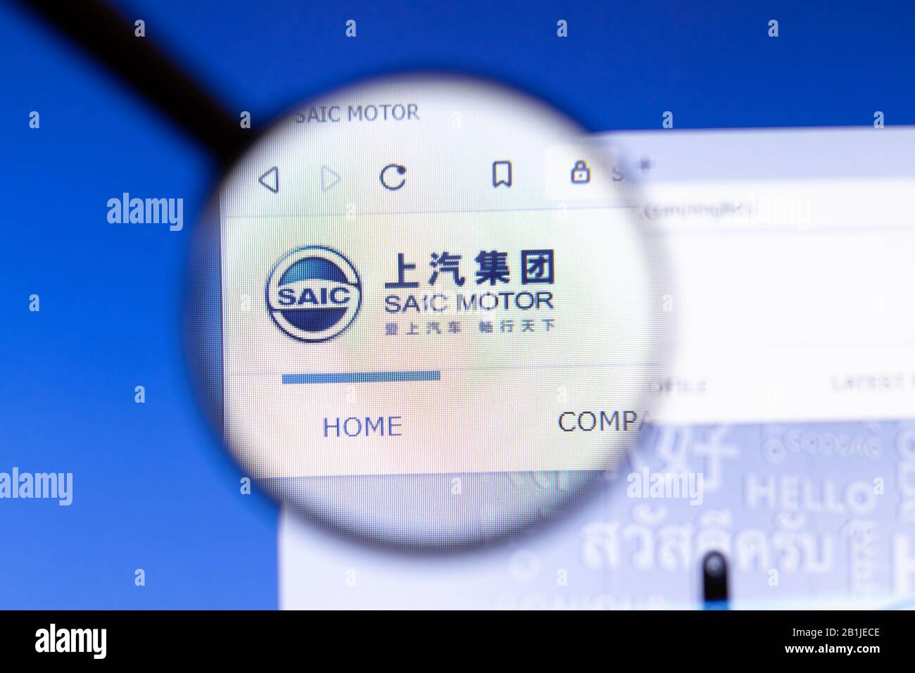 Los Angeles, California, USA - 25 February 2020: SAIC Motor website ...