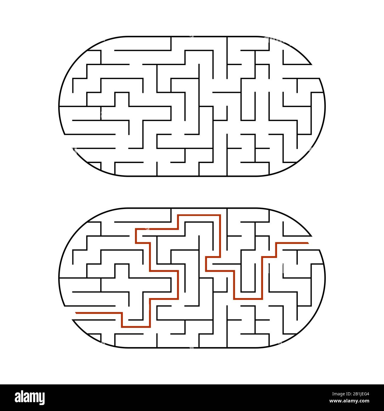 Black oval labyrinth. Game for kids. Puzzle for children. Maze ...