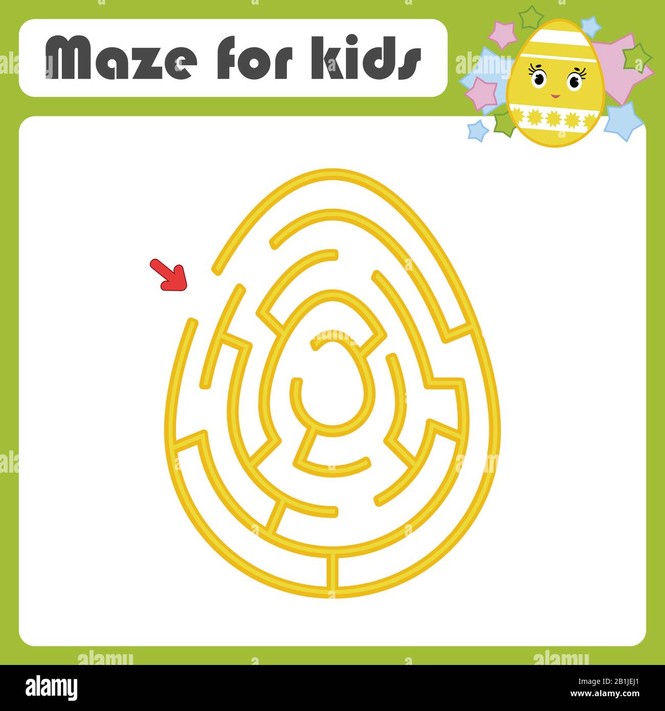 Color oval labyrinth. Kids worksheets. Activity page. Game puzzle for ...