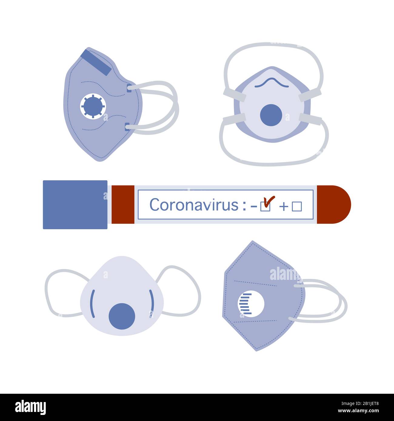 Vector illustration Blood tube, negative Chinese corona virus ncov test ...