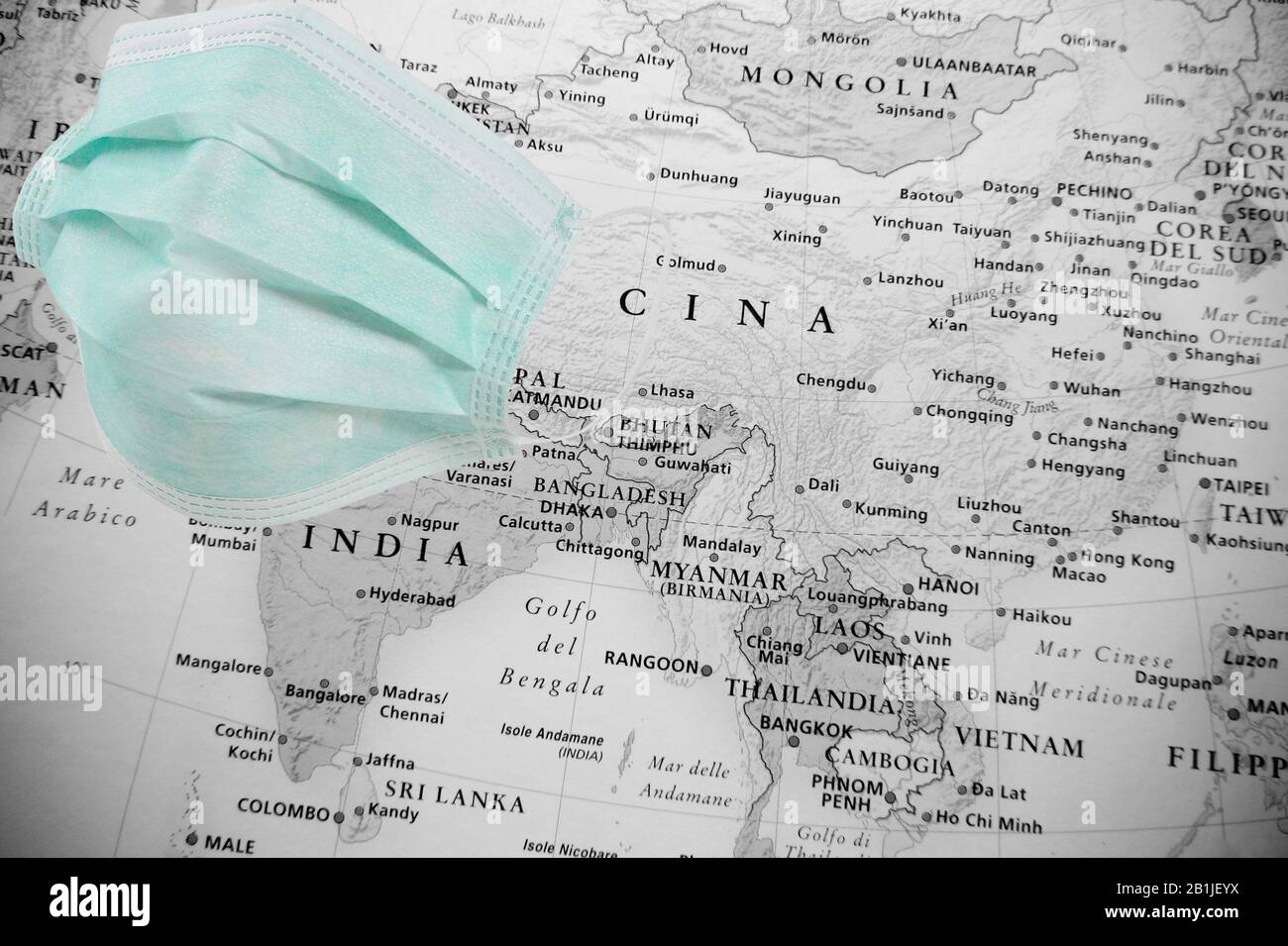 Epidemic conditions over China and India area Stock Photo - Alamy