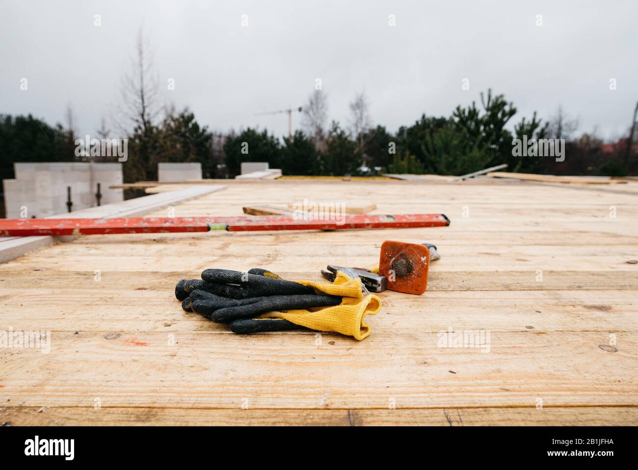 Construction of a single-family house Stock Photo - Alamy