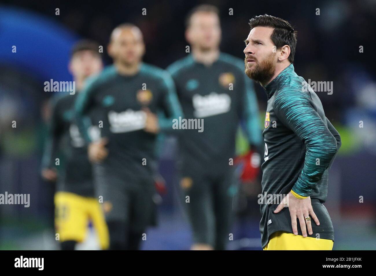 Lionel Messi of Barcelona during the warm up Napoli 25-02-2020 Stadio ...