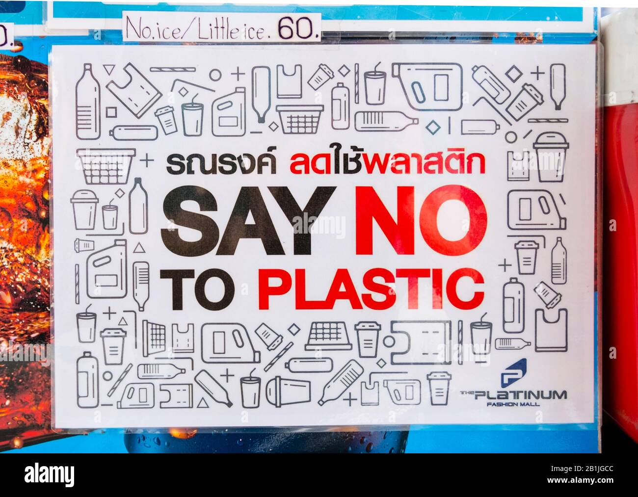 Anti plastic sign, Bangkok, Thailand Stock Photo - Alamy
