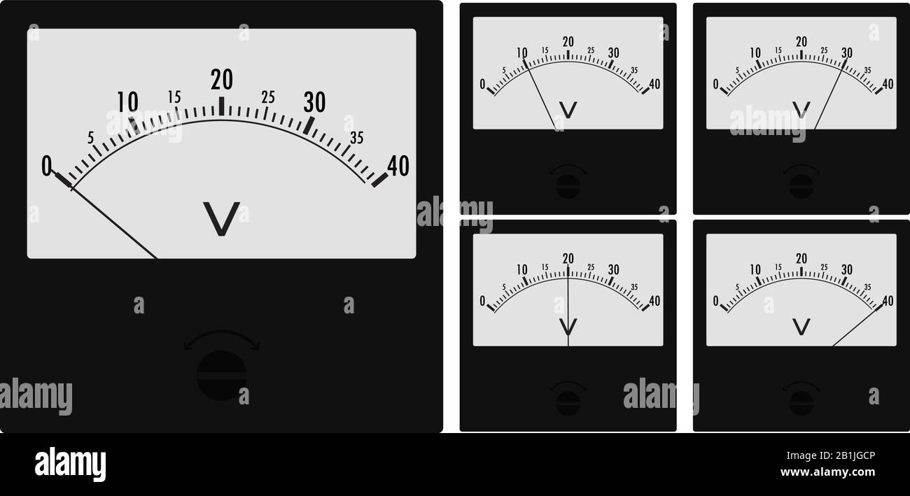 Voltmeter. Black measuring instruments Stock Vector Image & Art - Alamy