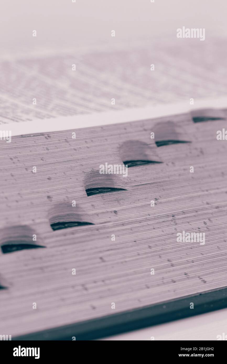 English dictionary index hi-res stock photography and images - Alamy