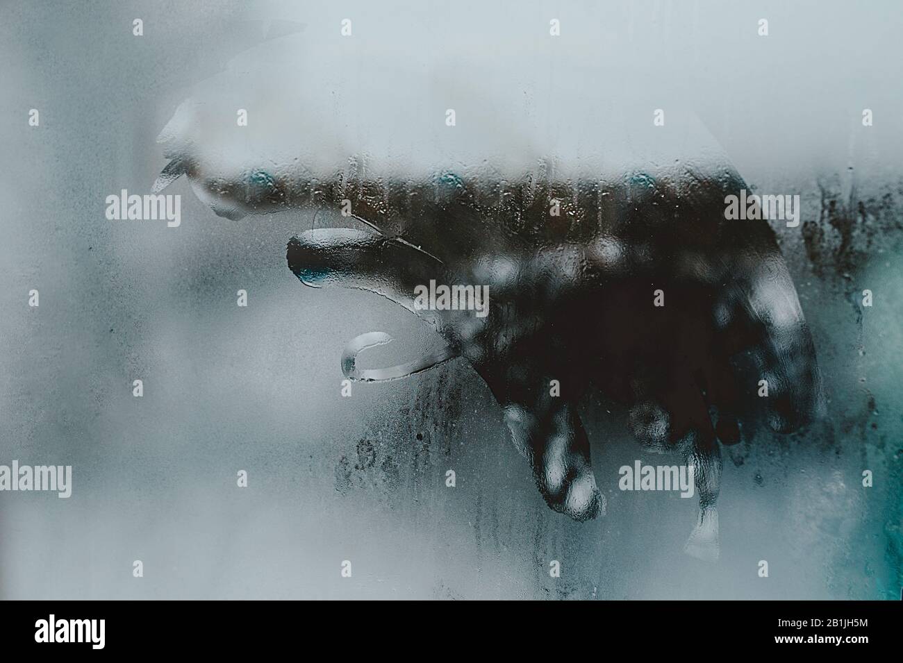 wet sweaty glass with drops and smudges, partially washed away Stock ...