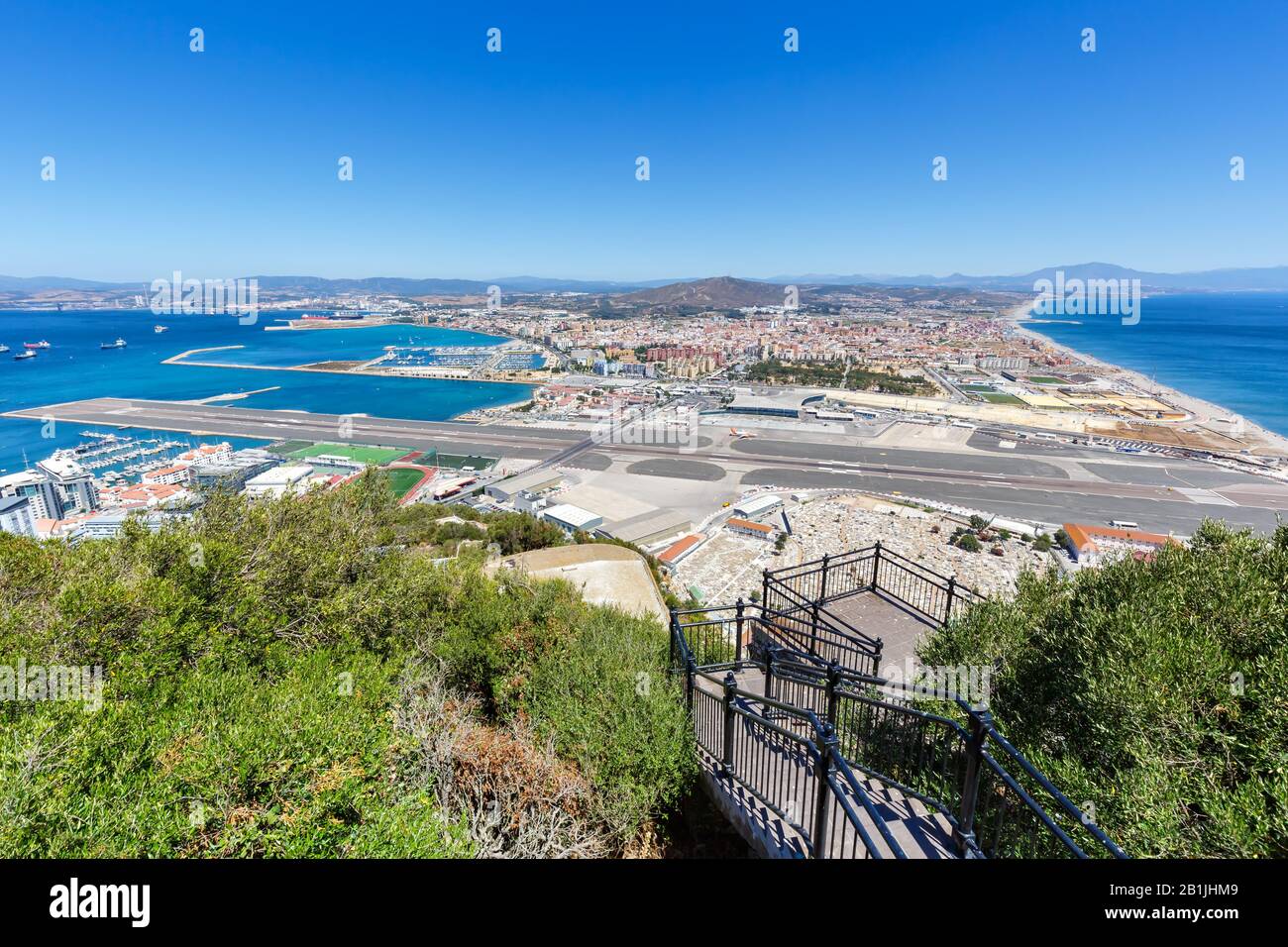 Gibraltar – July 29, 2018: Overview of Gibraltar airport (GIB Stock ...