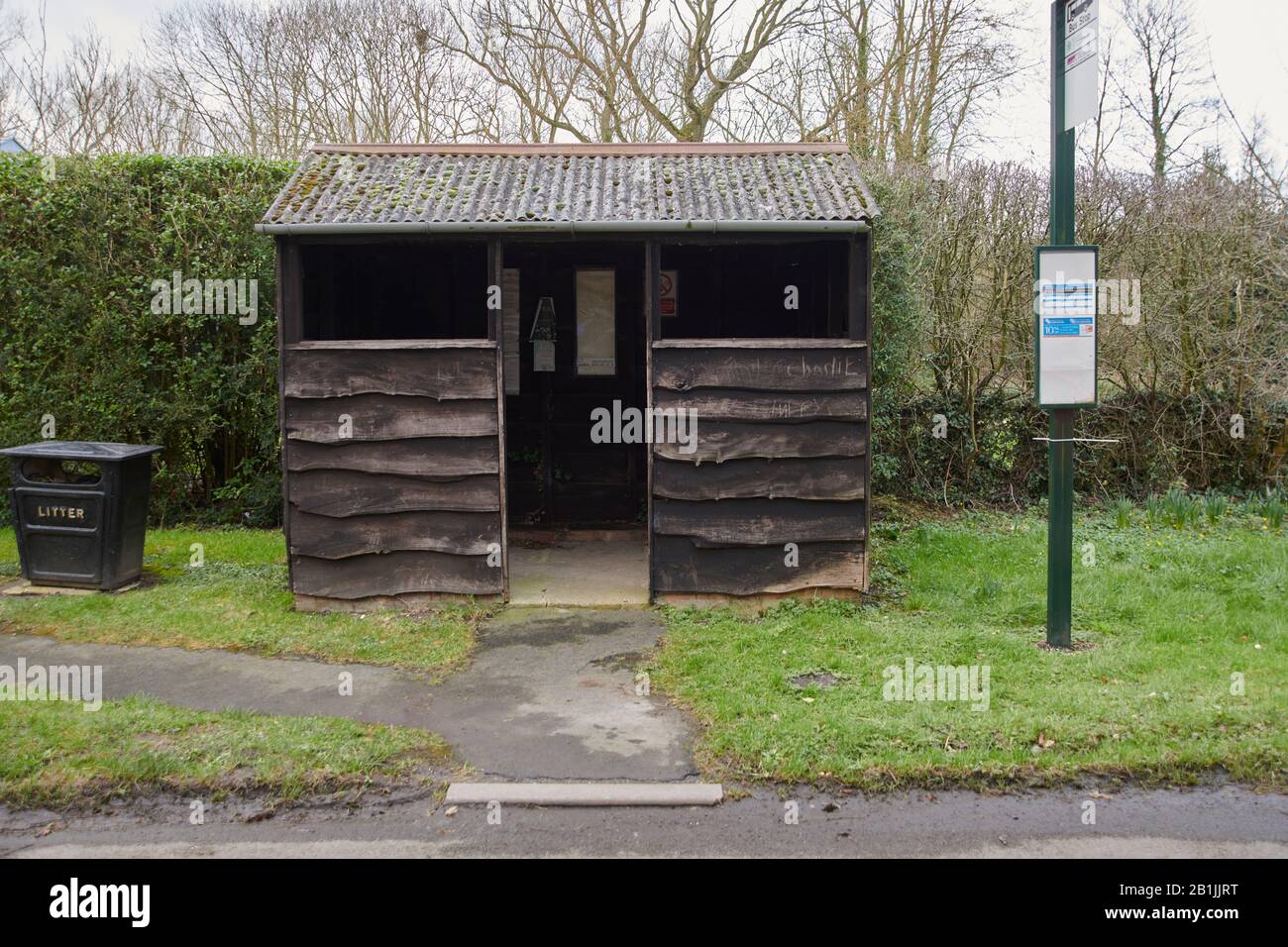 Bus Stop in the East Yorkshire village of Kirkburn. England, UK, GB ...