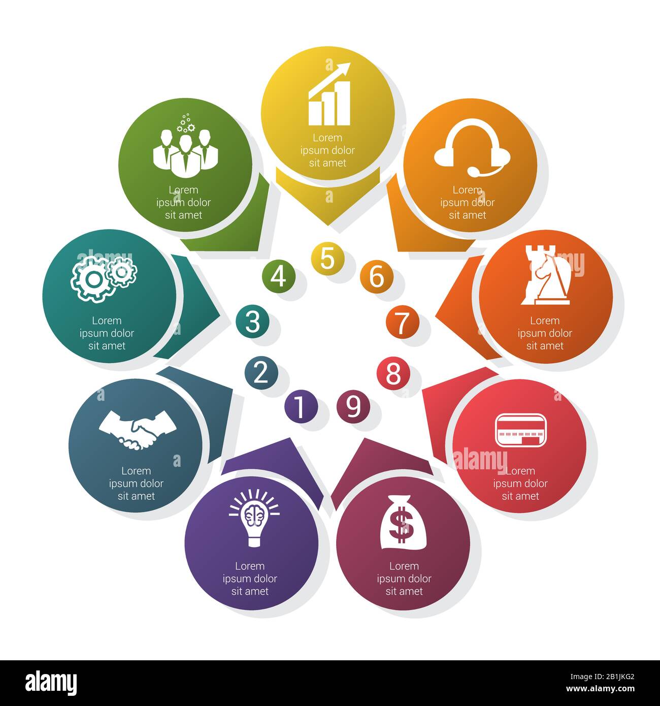 Template 9 infographic from circles hi-res stock photography and images ...