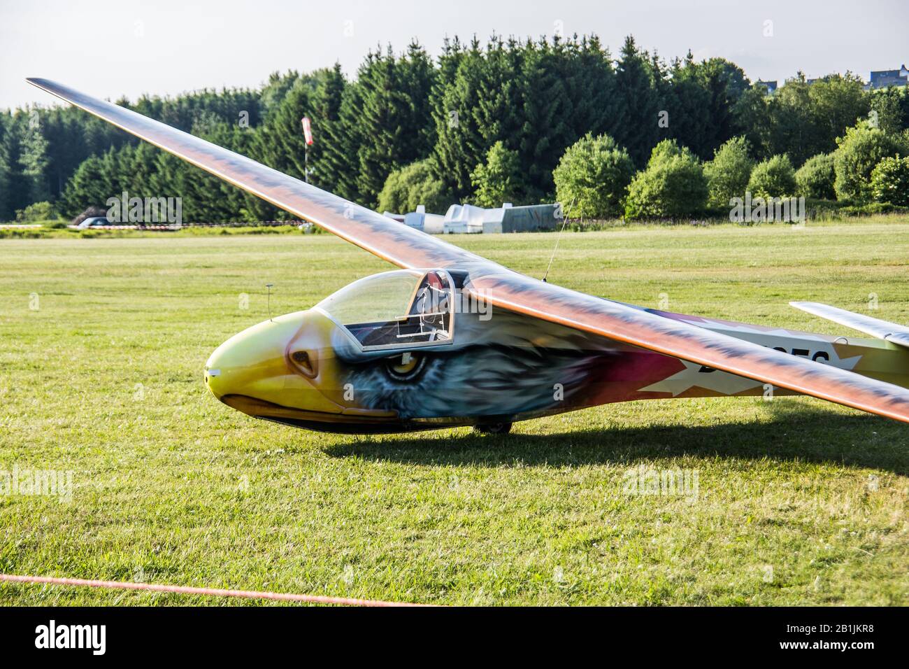 Sports airfield with runway on lawn in Wenden Stock Photo - Alamy