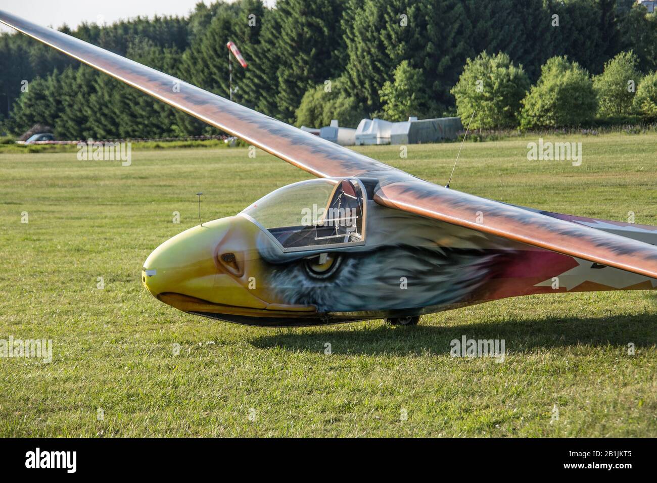 Sports airfield with runway on lawn in Wenden Stock Photo - Alamy