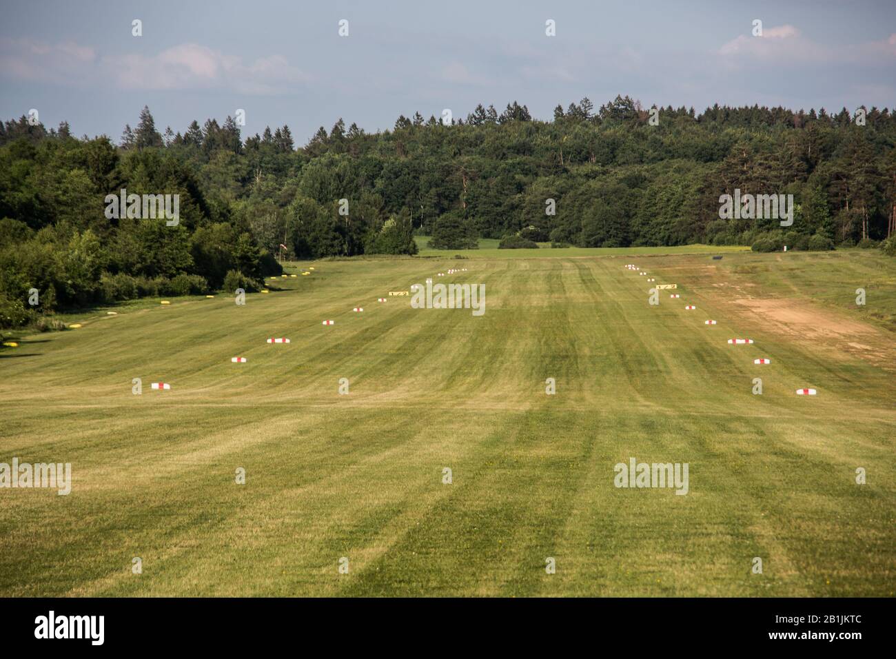 Sports airfield with runway on lawn in Wenden Stock Photo - Alamy