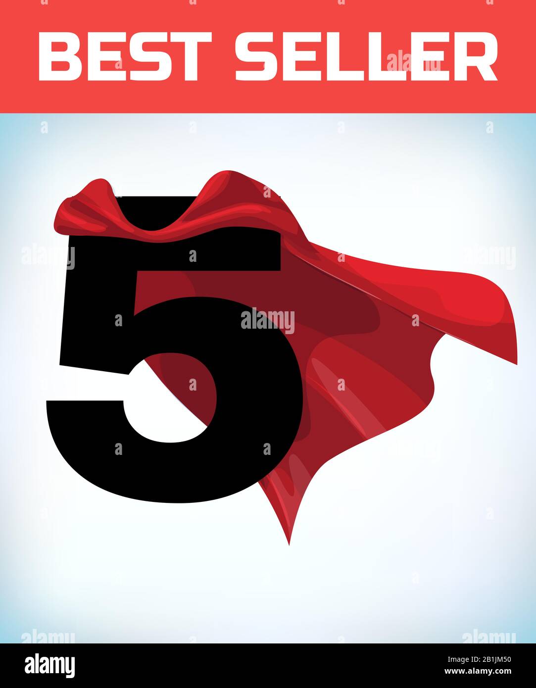 Arabic number five in the red cloak of the winner of the super hero ...