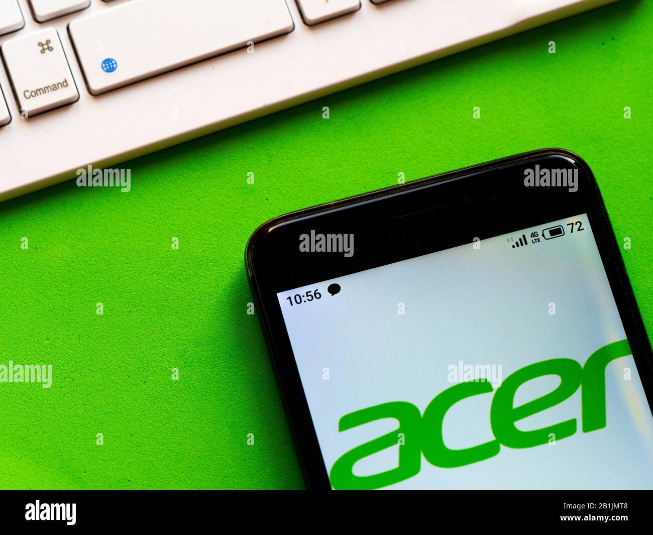 In this photo illustration the Accer logo is seen displayed on a ...