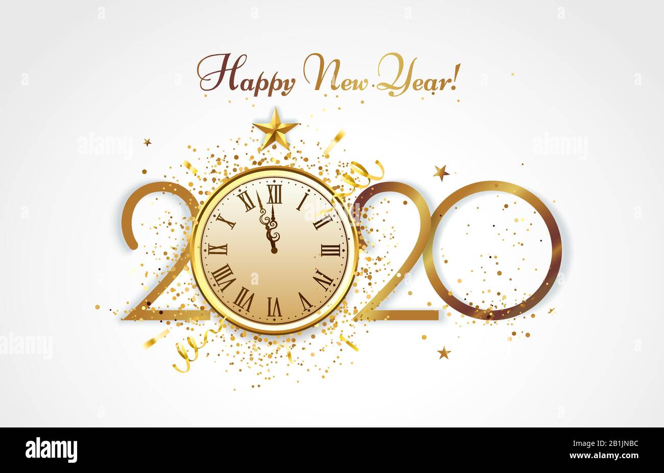 Happy New Year greeting card. Golden 2020 countdown, christmas party ...